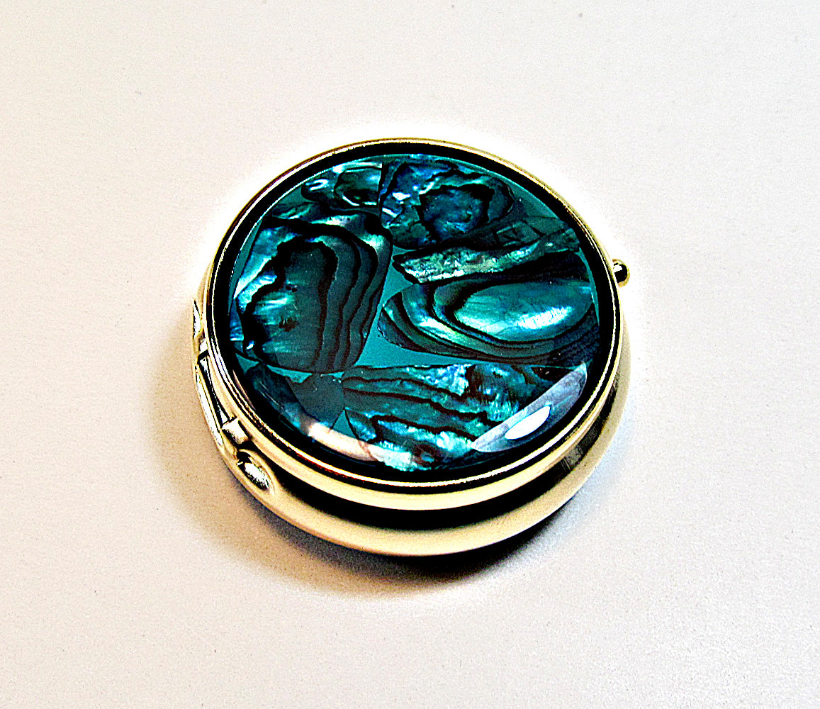 Compact Pill Box Made With Mother Pearl Shell For Pills And Small Jewe ...